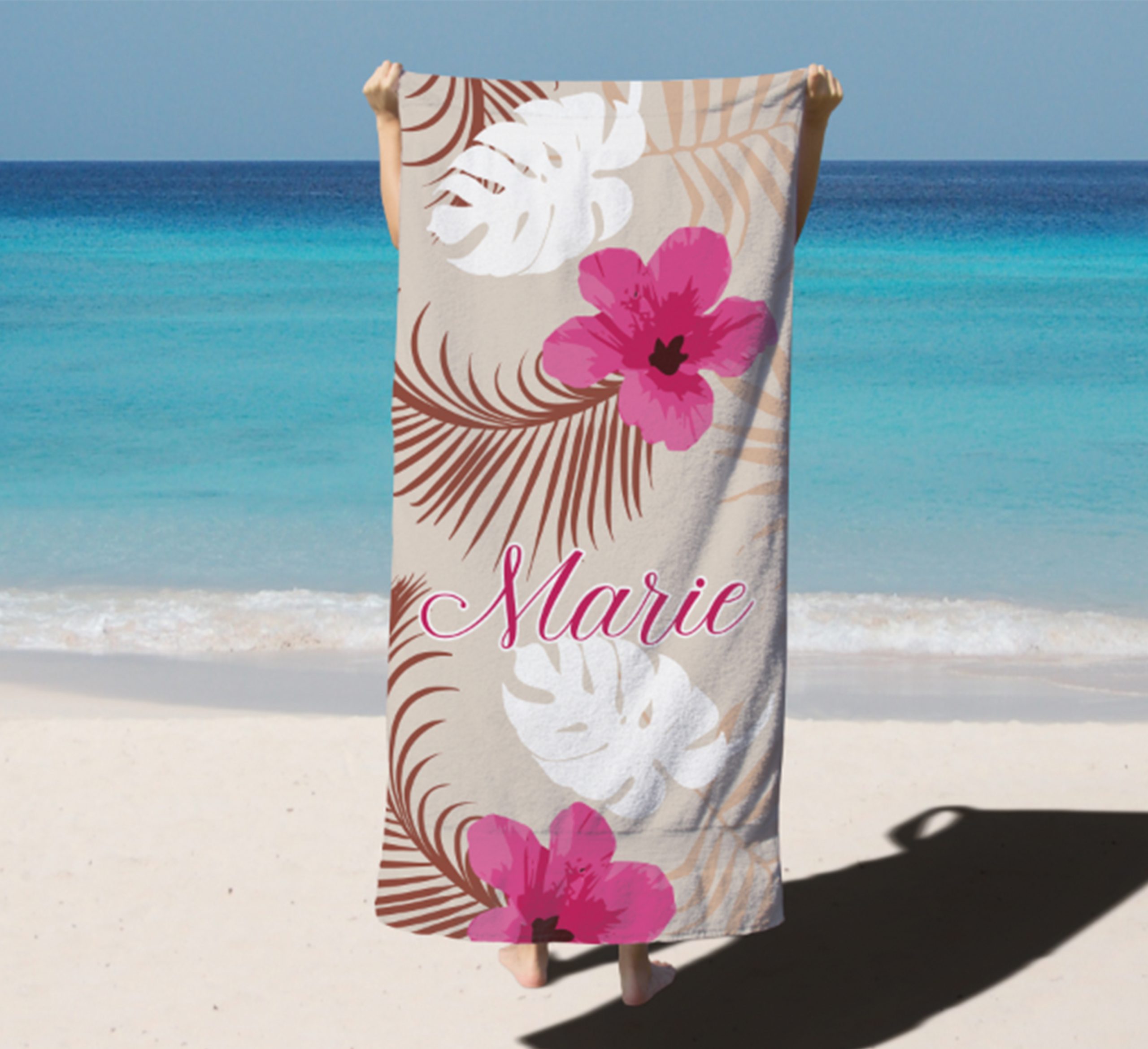 Serviette de plage personnalisée - Feuillage - Cadeau Québec